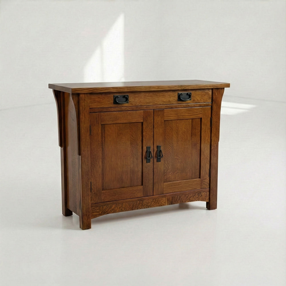 Mission 2-Door Console - Solid Oak